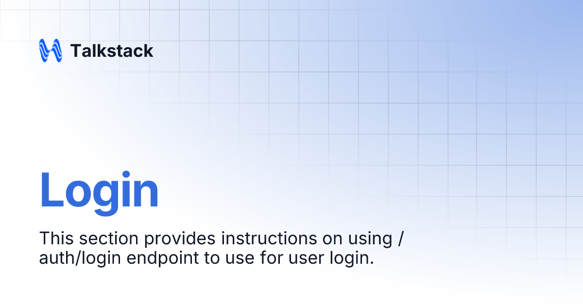 Login | Talkstack
